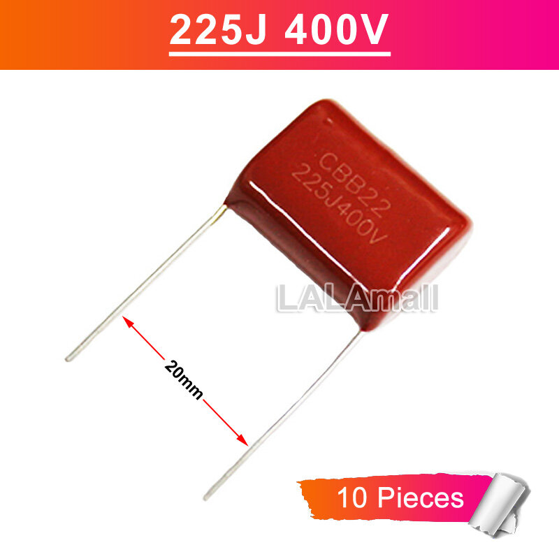 10pcs CBB Capacitor 225J 400V 225 2.2uF CBB21 CBB22 225J400V 400V225J ...