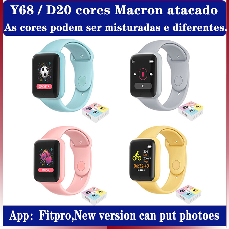 SENBONO Y68 Macaron SmartWatch D20 1.44นิ้วใส่ Photo Music Control ...