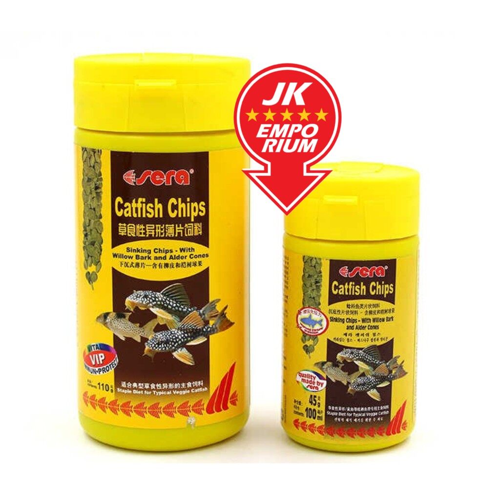 Sera Catfish Chips Sinking Fish Food With Willow Bark Alder Cones Pleco ...