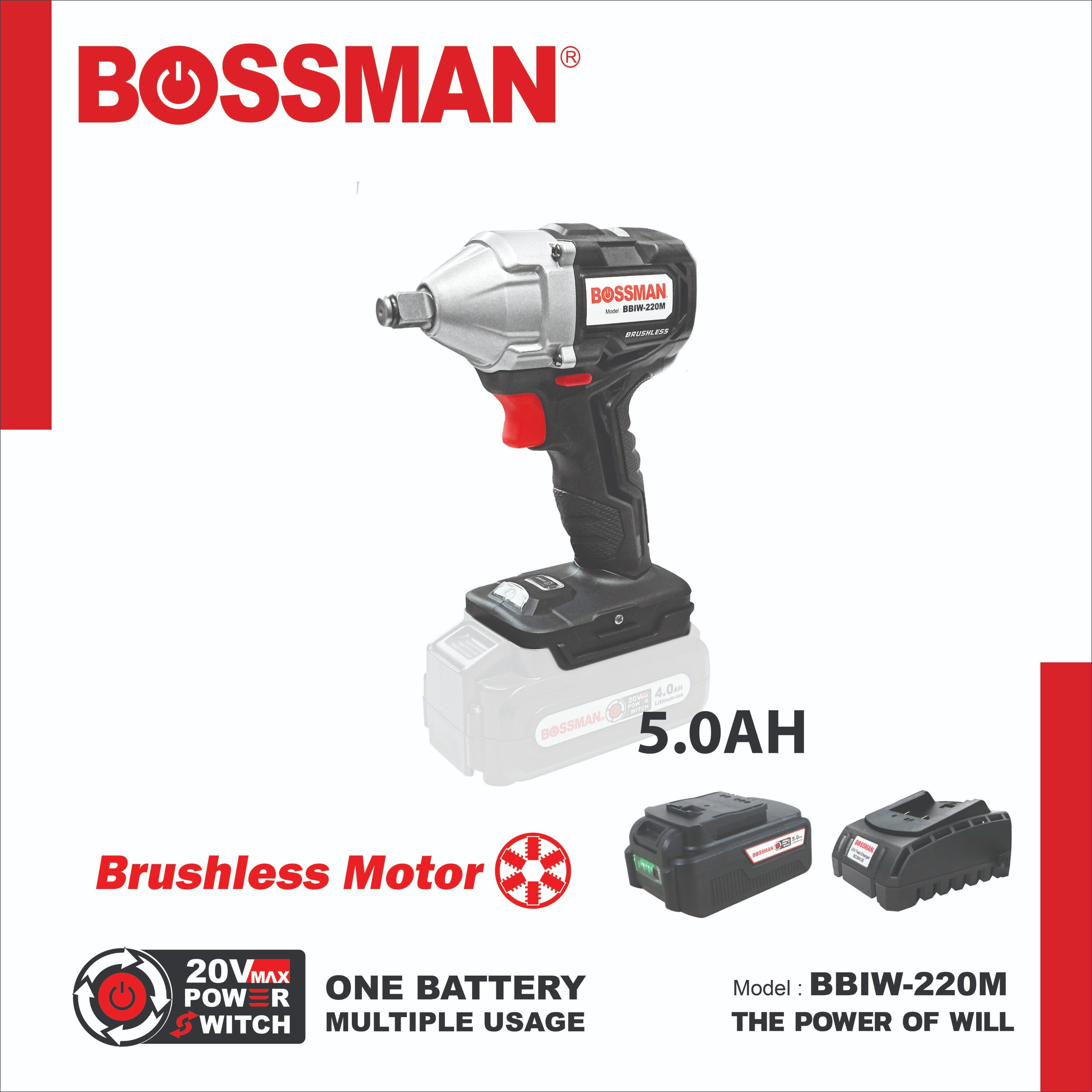 BOSSMAN - 20V Cordless Impact Wrench (Brushless Motor) (BBIW-220M ...