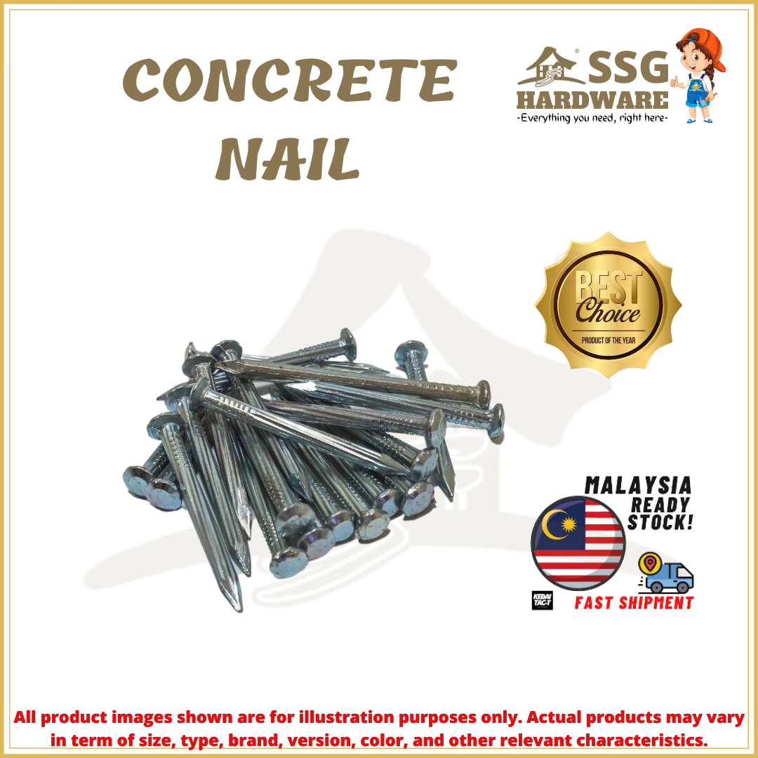 CONCRETE NAIL 1''/ 2''/ 1 1/4'' / PAKU KONKRIT / WALL NAIL / PAKU SIMEN ...