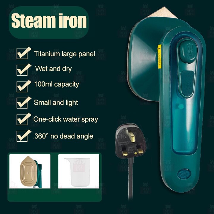 Ready Stock Portable Steam Iron Electric Mini Ironing Machine Handheld ...