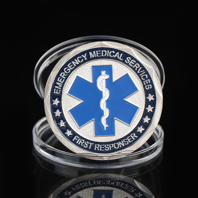 บริการทางการแพทย์ฉุกเฉิน EMS เหรียญแรกตอบสนองต่อของที่ระลึกชุบเงิน ...