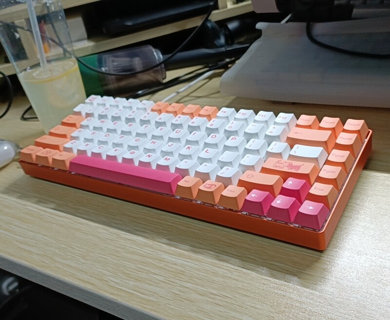 Clone GMK Orange Cat key cap 140 Keys Cherry Profile PBT Sublimation ...