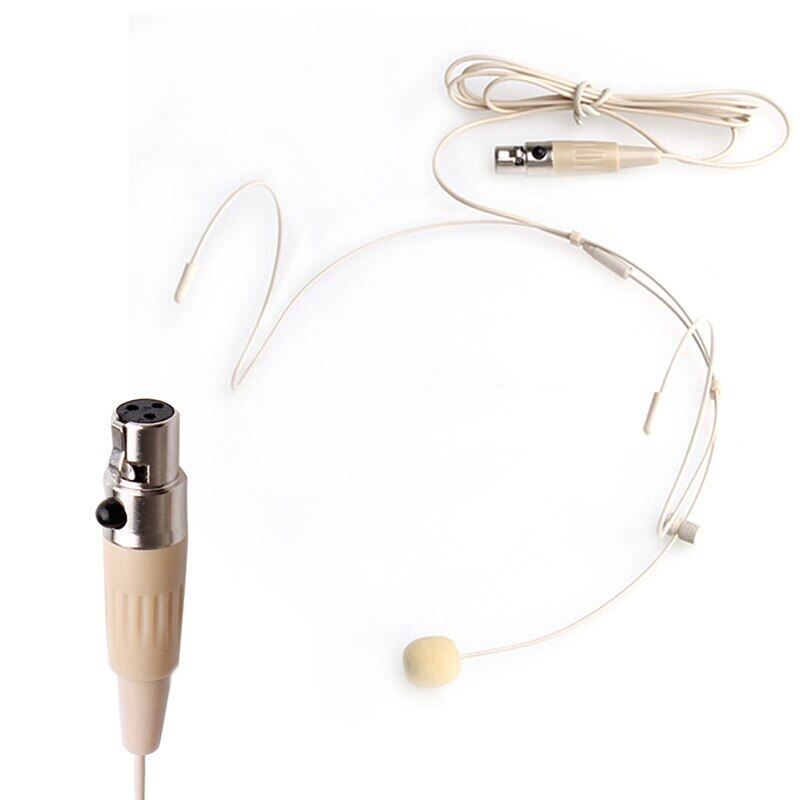 Beige Single Earhook Headset Mic Headworn Microphone 3.5mm 3 Pin for ...