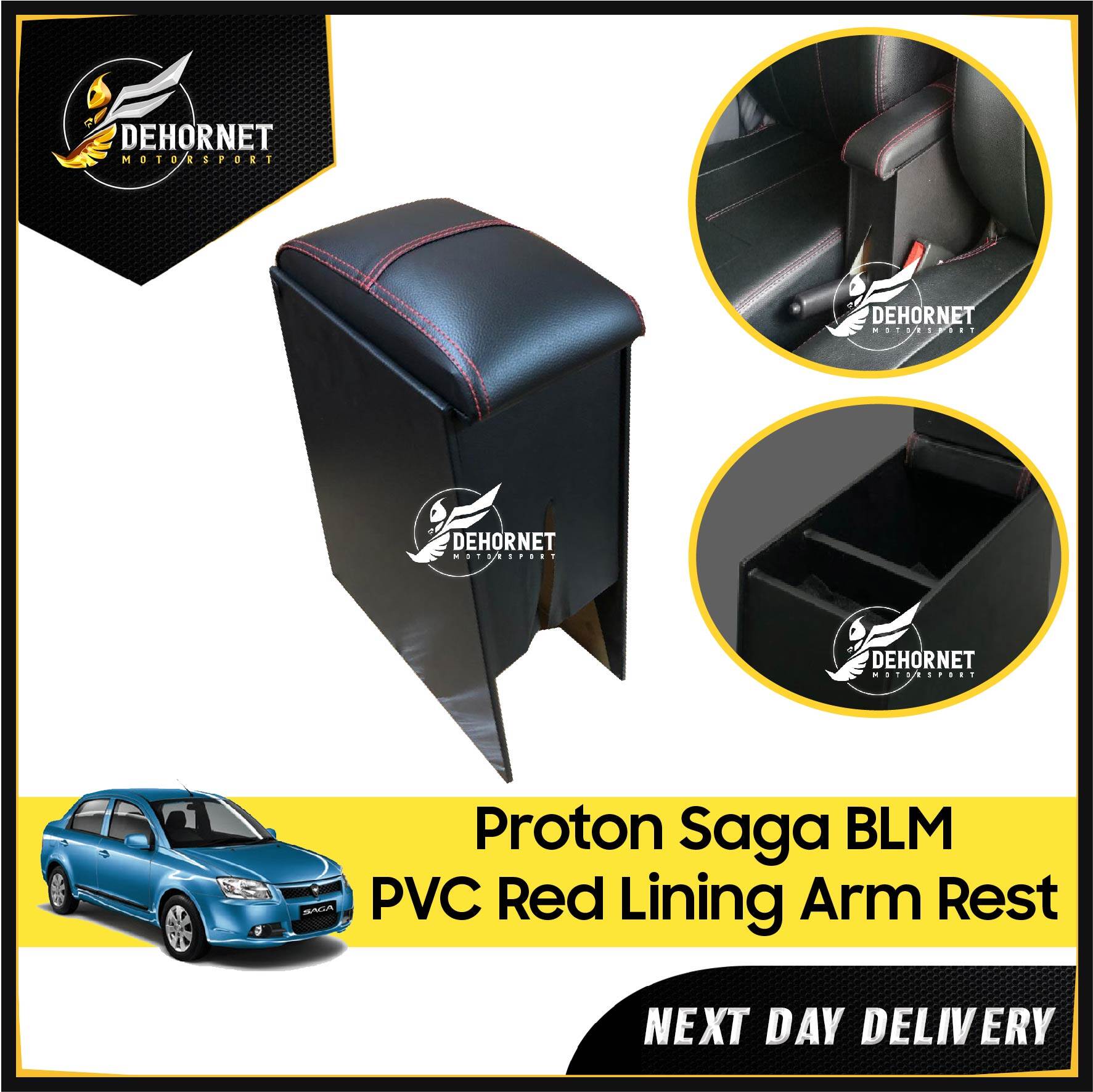 Proton Saga BLM PVC Red Line Arm Rest | Lazada