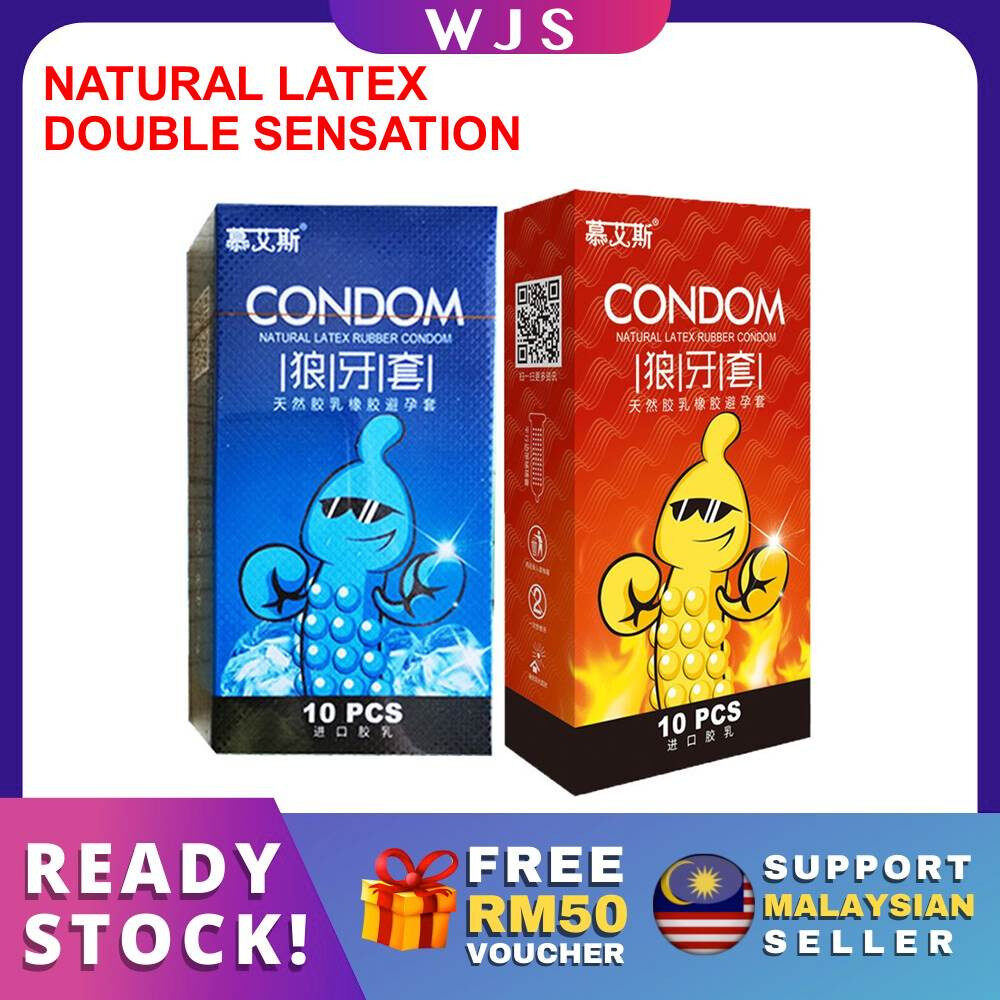 (SUPER SYOK) WJS 10pcs 10 pcs Double Sensation Condom Natural Latex ...