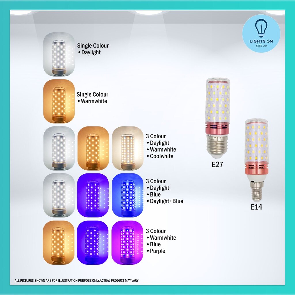 LED Corn Bulb E27 E14 Cool Daylight Warmwhite 3 Colour LED Stick Bulb ...