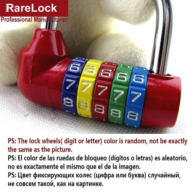 Red Combination Padlock 5 Letters Code Lock for Cabinet Suitcase ...