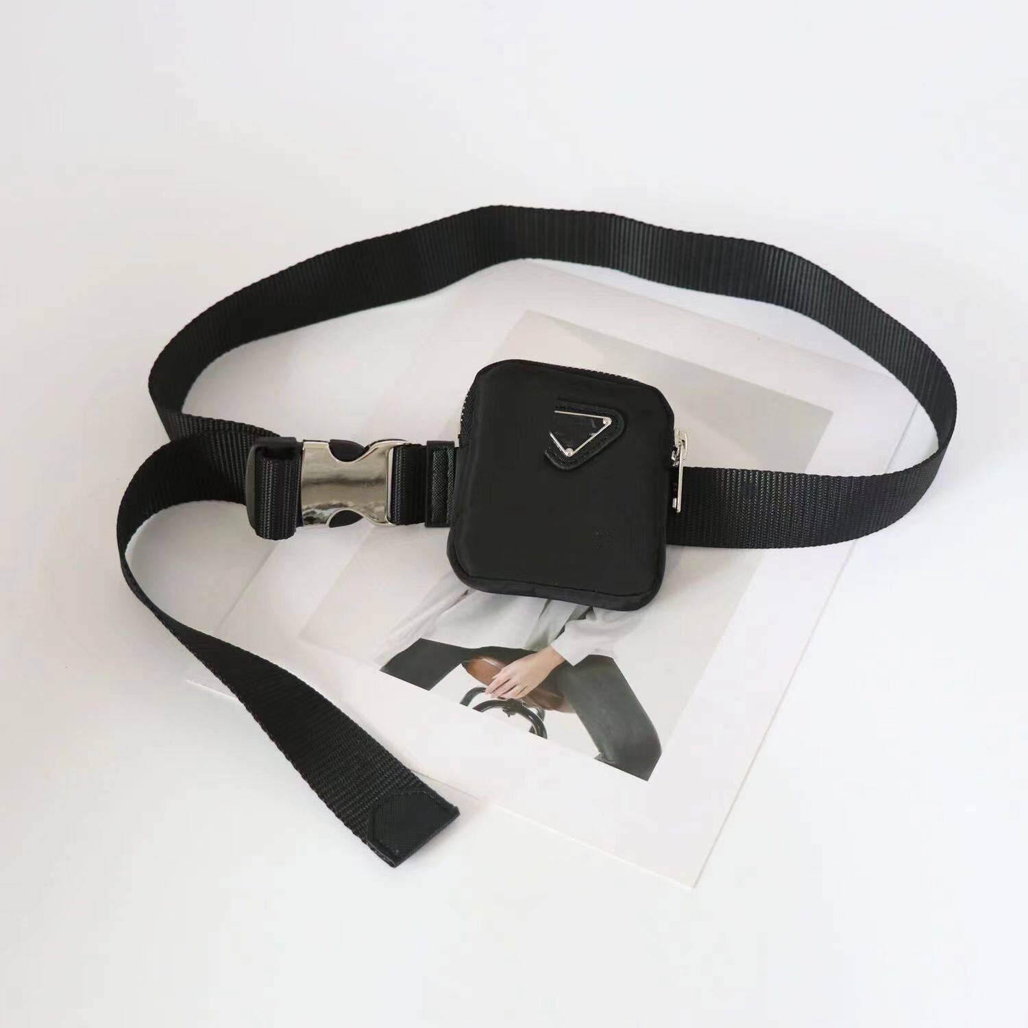 PRADA Belt Bag Triangle Nylon Key Bag Mini Fanny Pack | Lazada PH