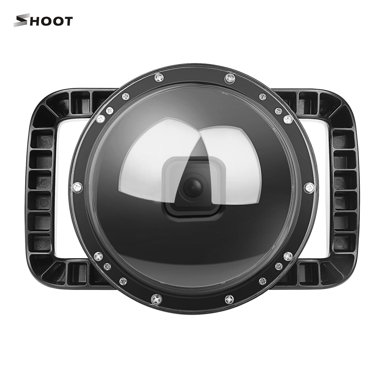 SHOOT XTGP548 Underwater Dome Dual Handheld Tray Dome Port Housing Case ...