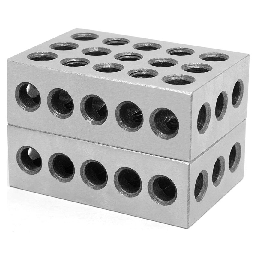 2Pcs 25X50X75Mm Precision Blocks,23 Holes Clamping Blocks Metric,Lathe ...