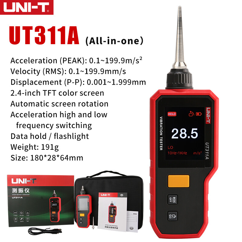 UNI-T ut311a ut312a cầm tay rung Tester kỹ thuật số màn hình LCD lưu dữ ...