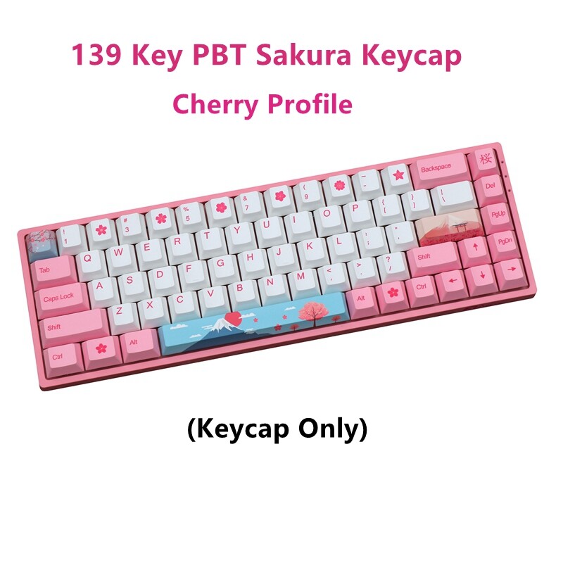 139 Key Tokyo Sakura Keycap Cherry โปรไฟล์ PBT Dye ระเหิดที่กำหนดเอง ...