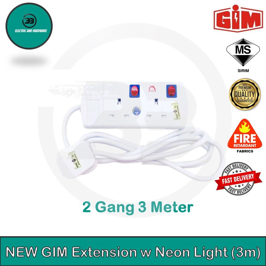 Sirim Approved New Gim Trailing Socket Plug Extension Extention 2gang 3gang 4gang 5gang 2 3 4 5