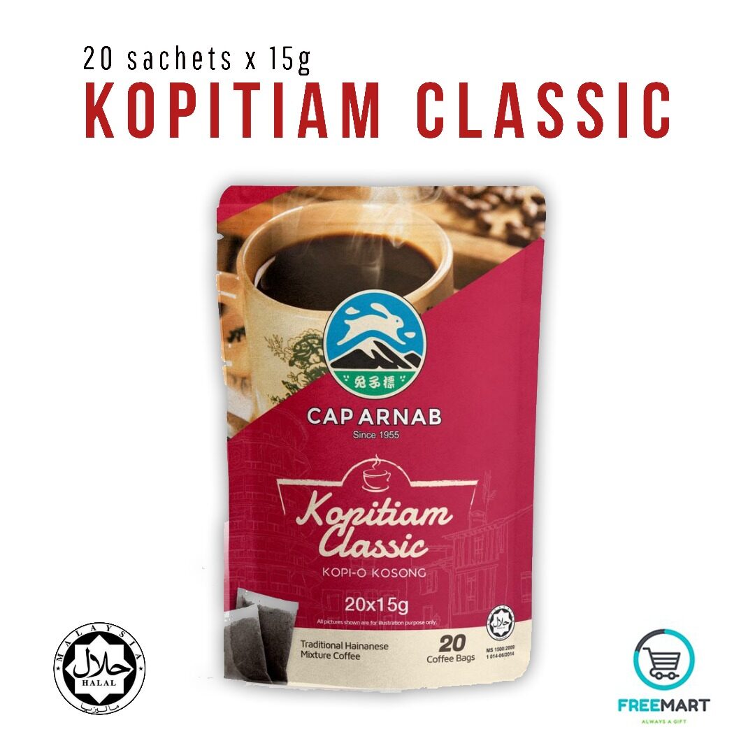 Cap Arnab KOPITIAM CLASSIC Kopi O Kosong (15g x 20 sachets) Kopi Uncang ...