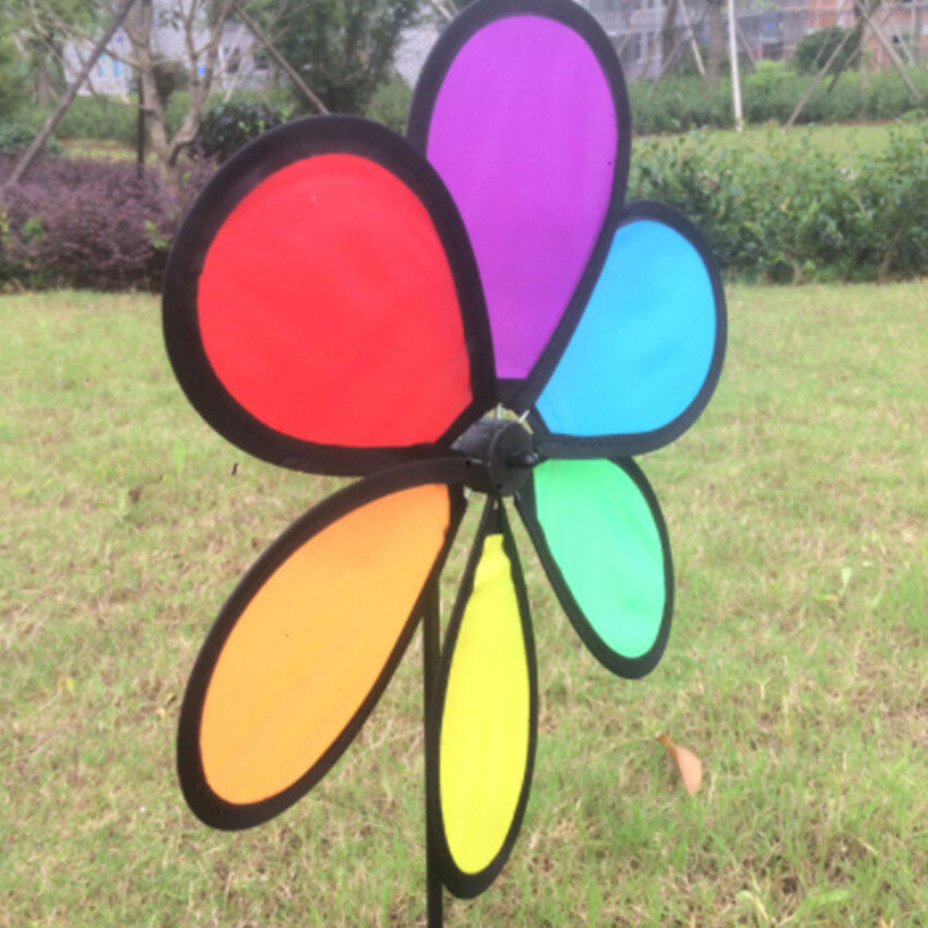กังหันสายรุ้ง,สีสันระย้าตกแต่ง Pinwheels Windmill ดอกไม้ Rainbow ...