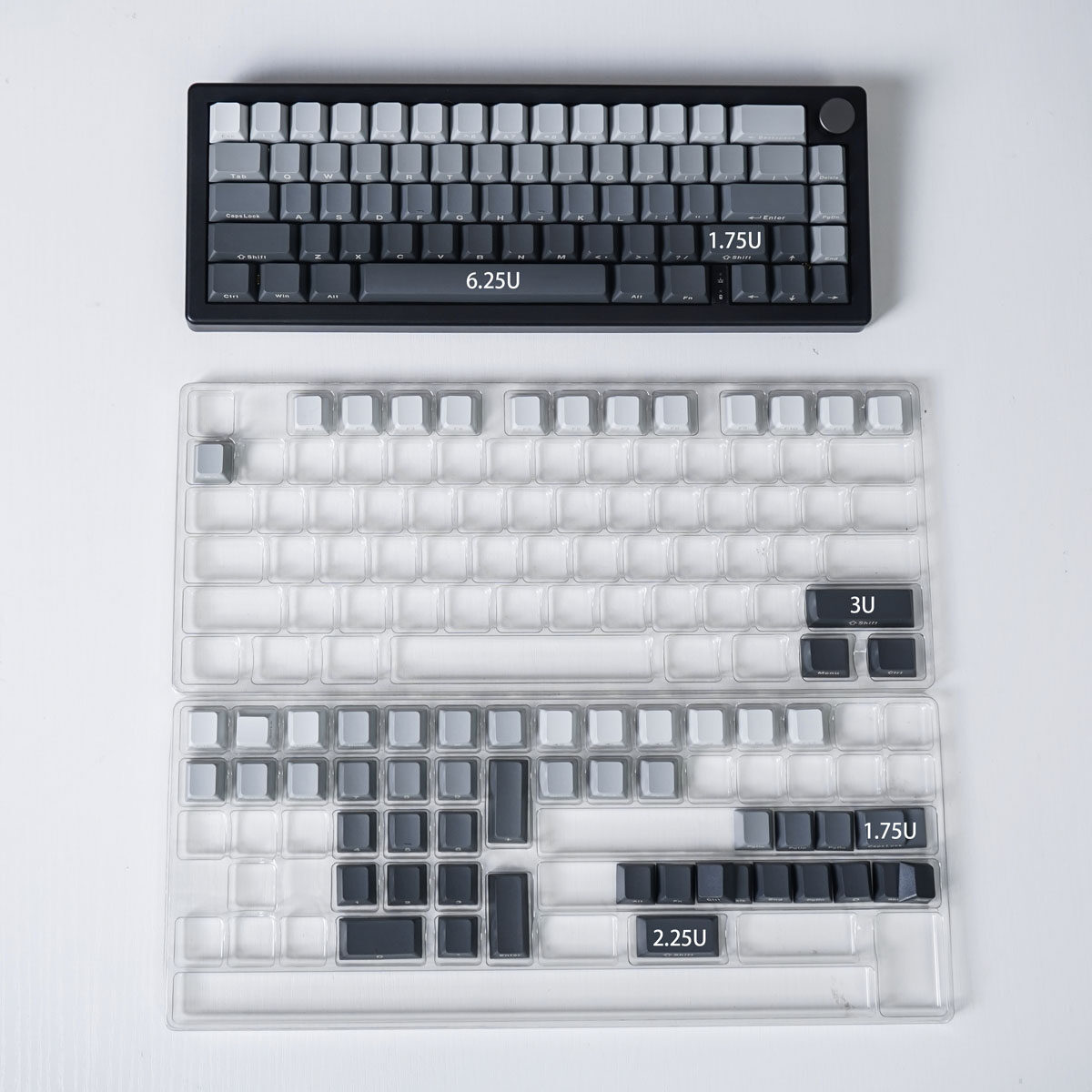Grey Gradient Keycaps PBT Dye-sub Cherry Profile Keycap Custom Keycaps ...