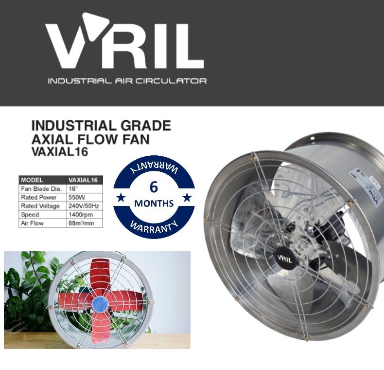 V'ril VAXIAL 16" (400mm) 550W Industrial Axial Flow Fan | Lazada