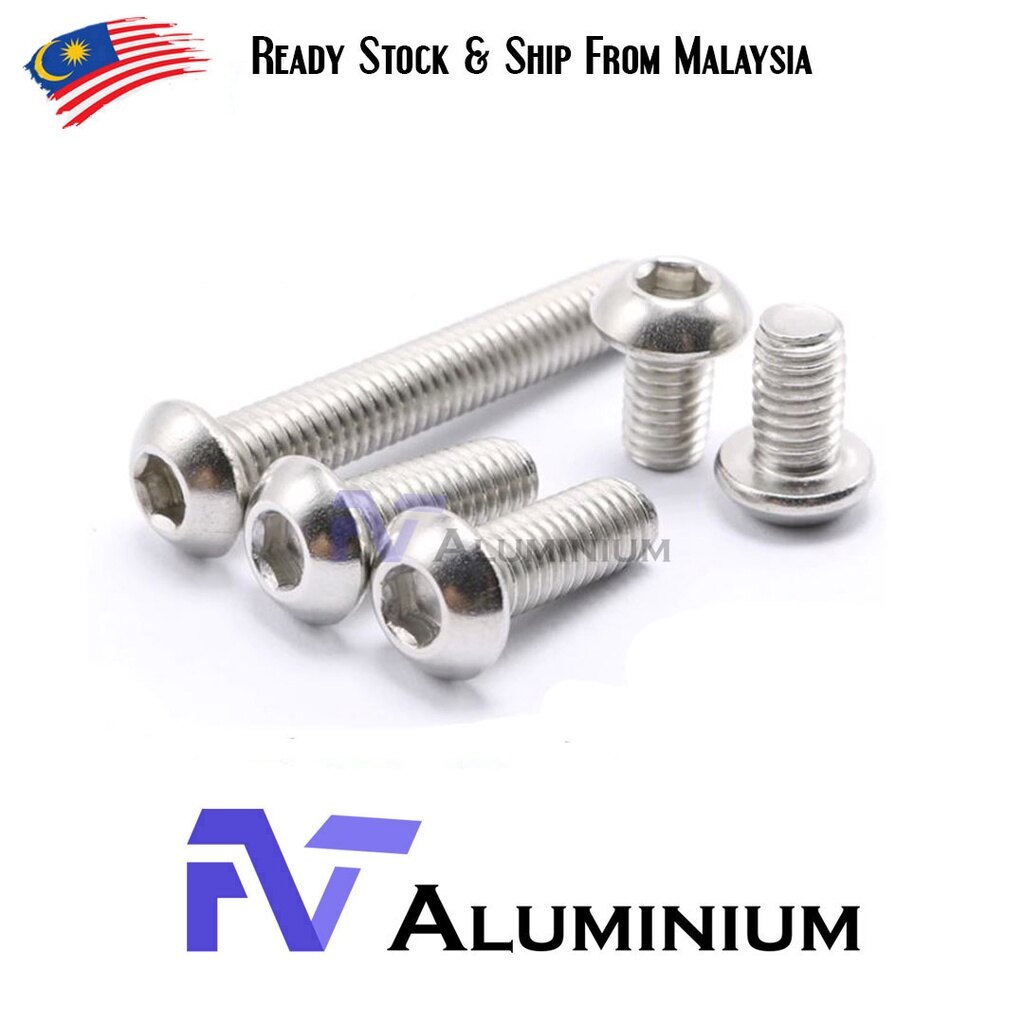M5 M6 M8 Hex Socket Button Head Screw Mushroom Head Screw Button Cap ...
