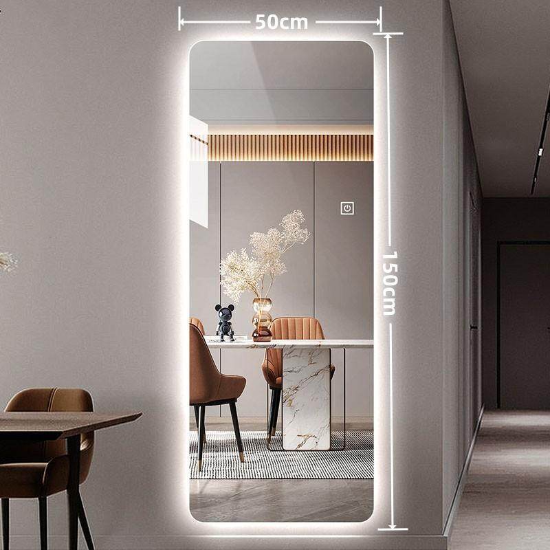LED full-body mirror modern smart dressing mirror three-color stepless ...