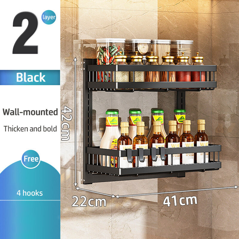 Stainless Steel Kitchen Spice Rack Rak Rempah Hanging Storage Rak Dapur ...