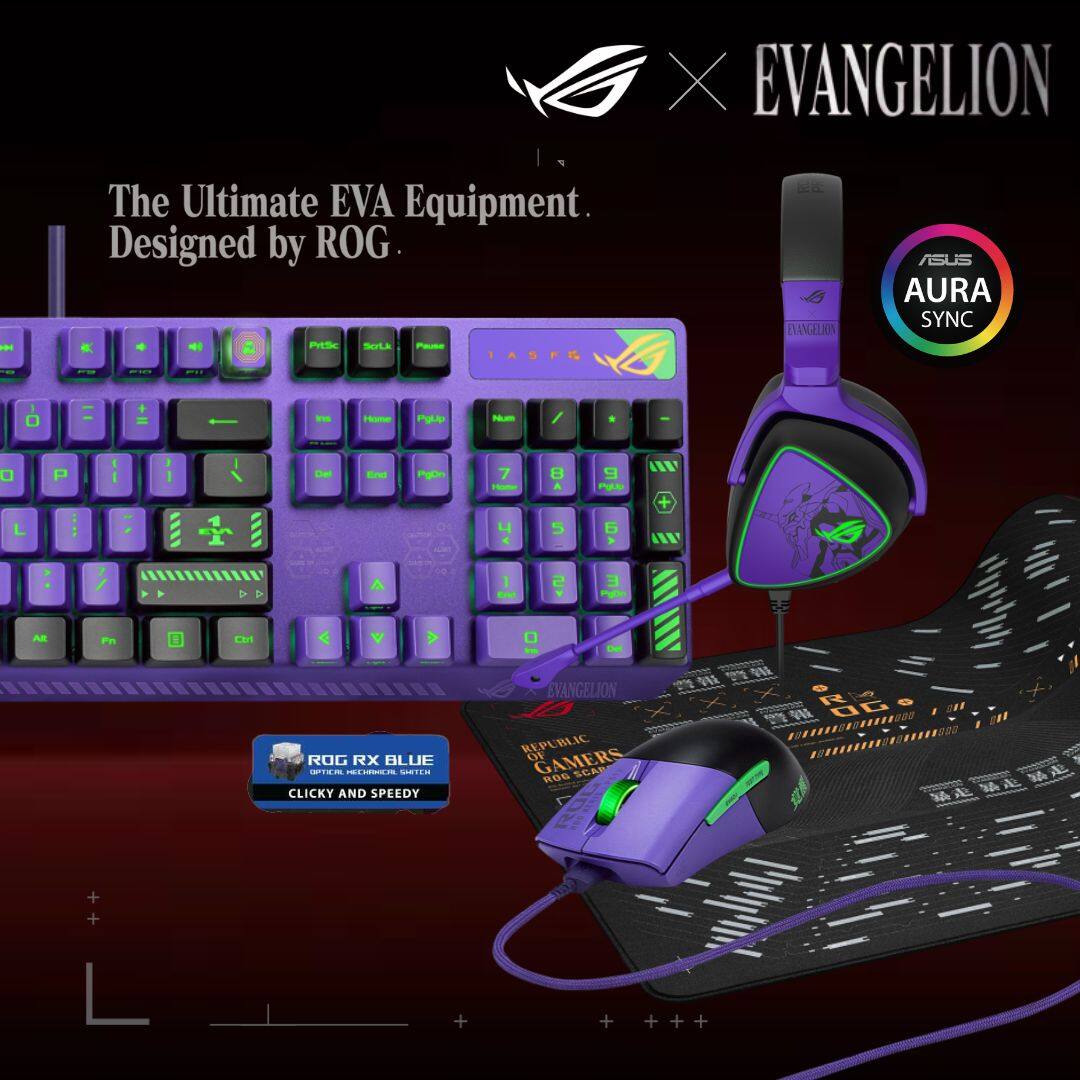 ASUS ROG EVA Edition Combo - ROG Delta S EVA Edition Headset, ROG Keris ...