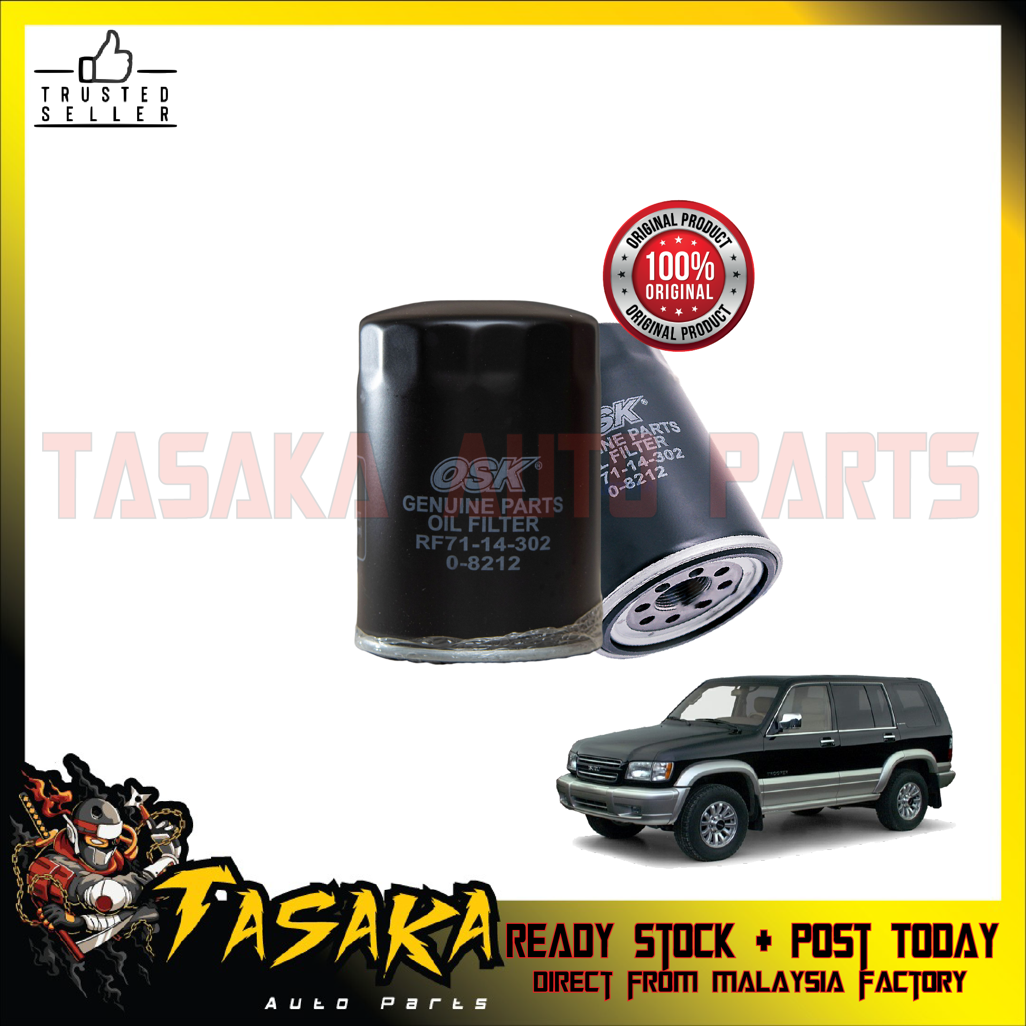 OSK OIL FILTER ISUZU TROOPER 3.1 DIESEL (O-8212) | Lazada