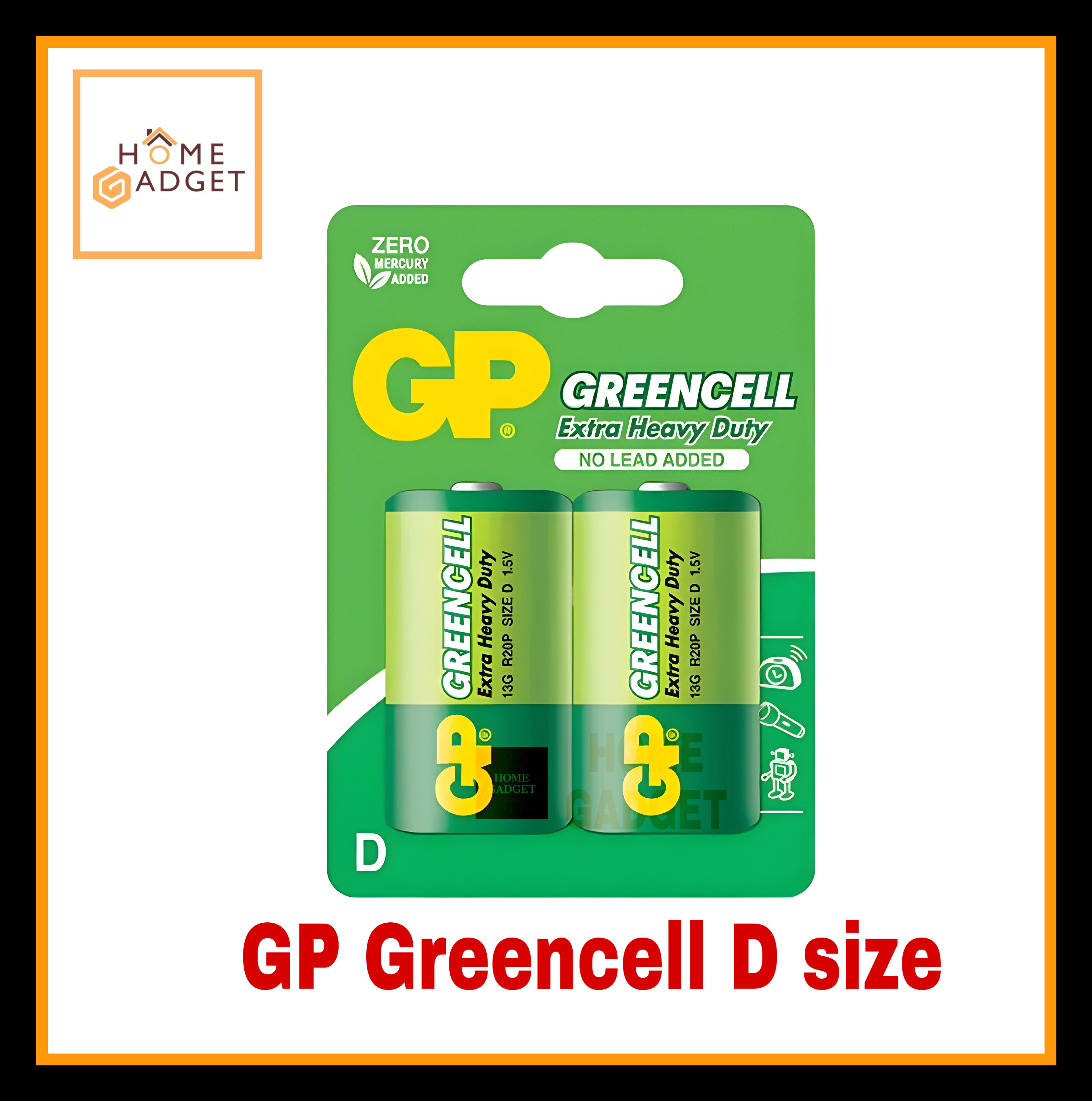 ORIGINAL GP Greencell Extra Heavy Duty D SIZE Battery (2pc) Card | Lazada