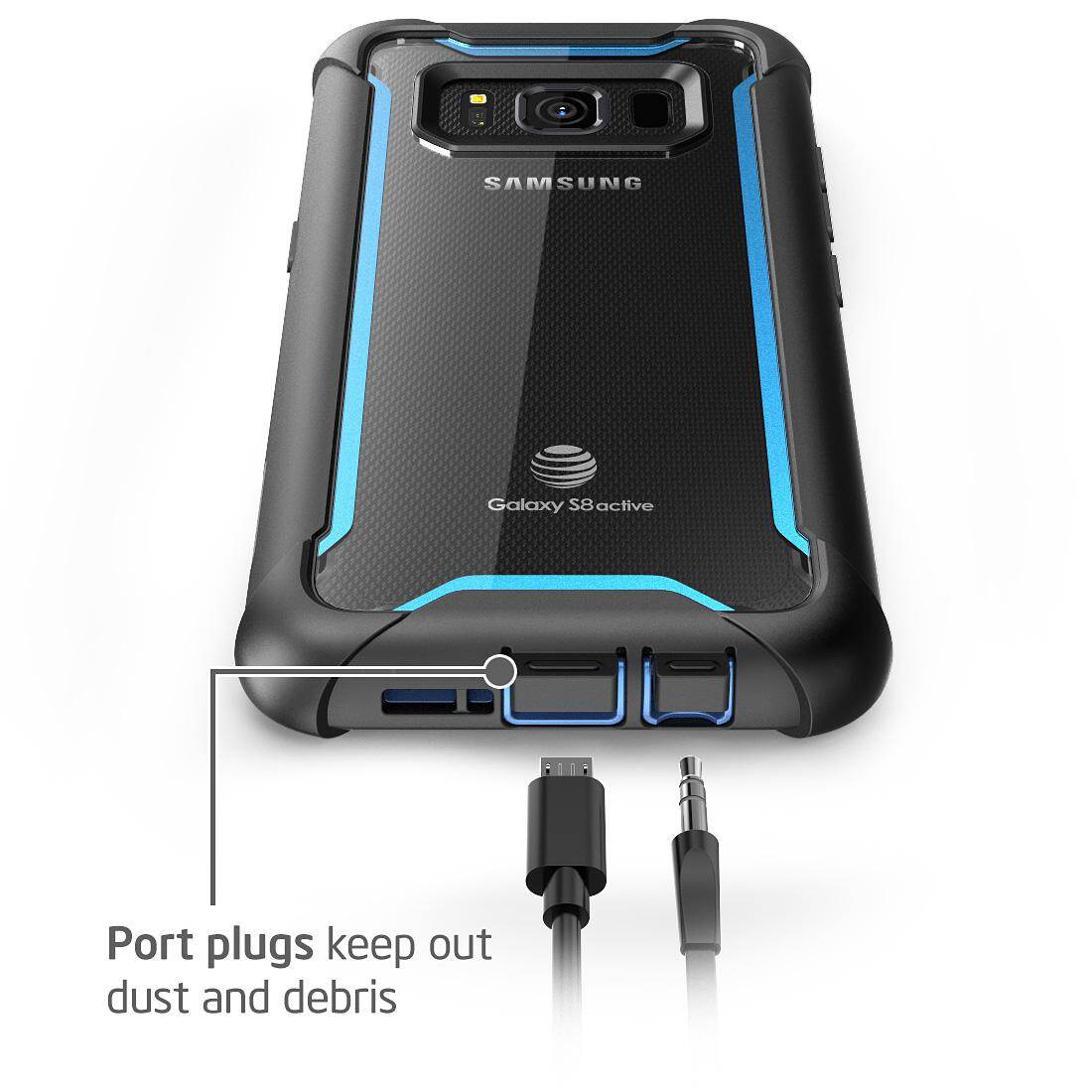 For Samsung Galaxy S8 Active case i-Blason Full-body Rugged Clear ...