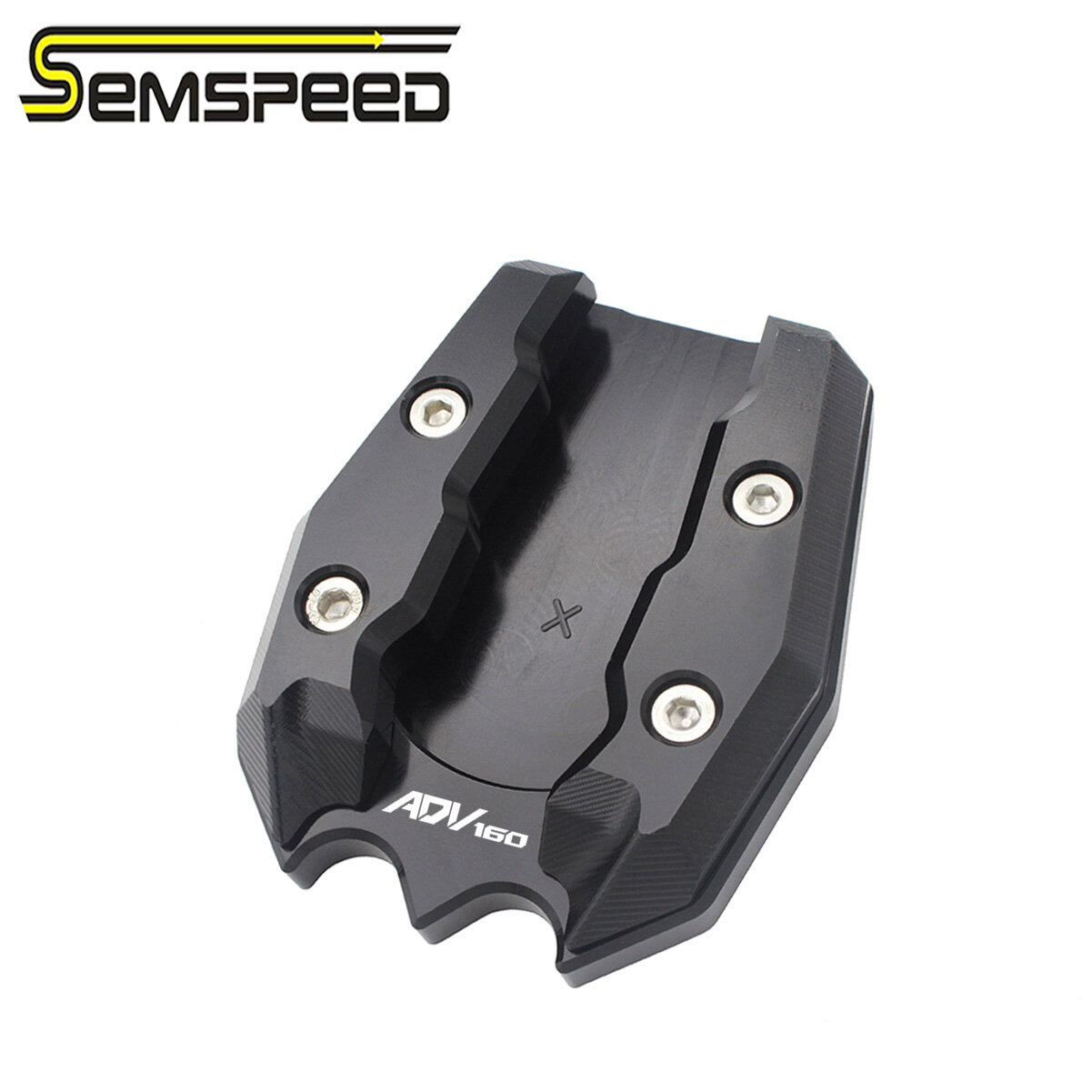 SEMSPEED Motorcycle CNC Side Foot Stand Pad Kickstand Enlarge Extension ...