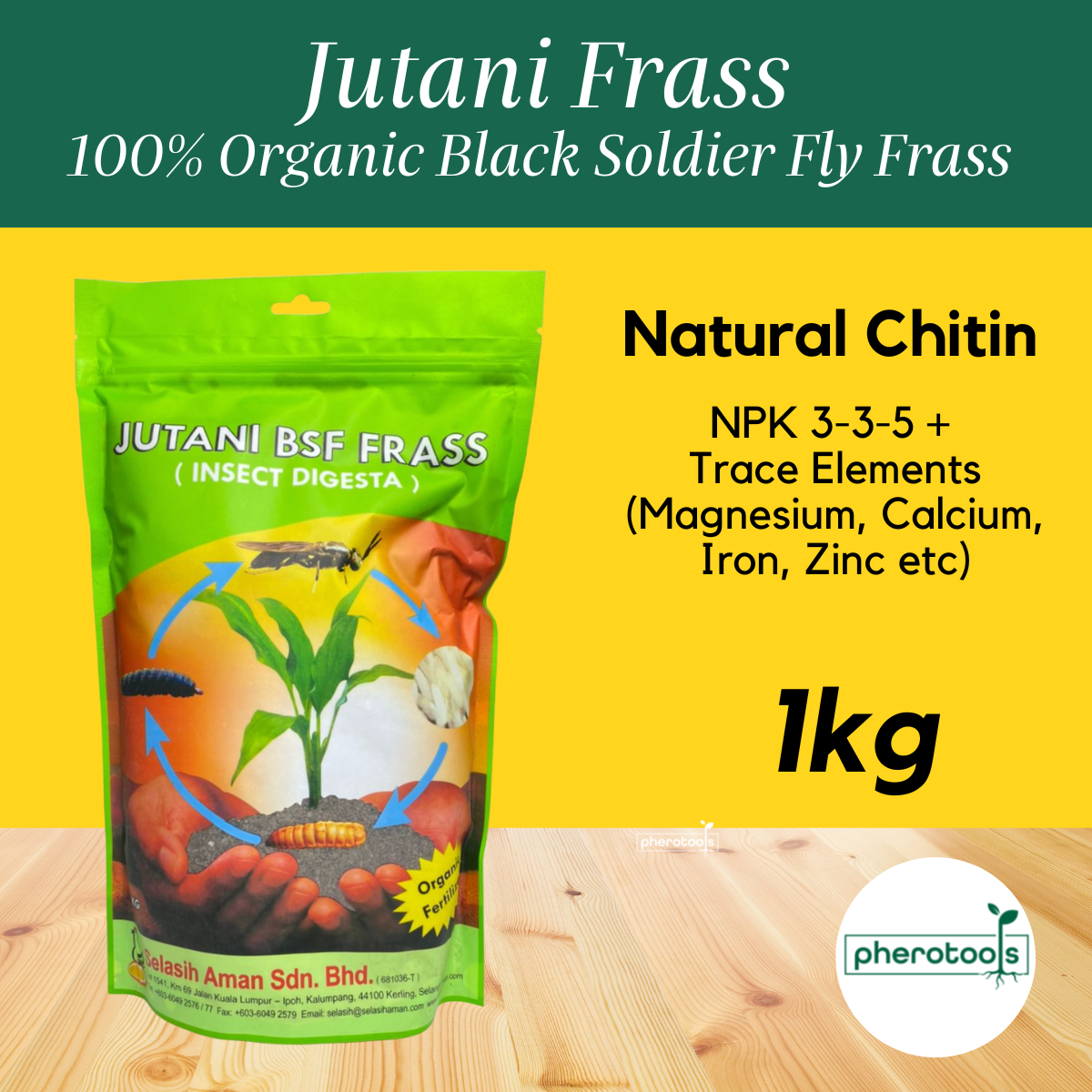 Pherotools Jutani BSF Frass (500g / 1kg) Organic Fertilizer-Black ...