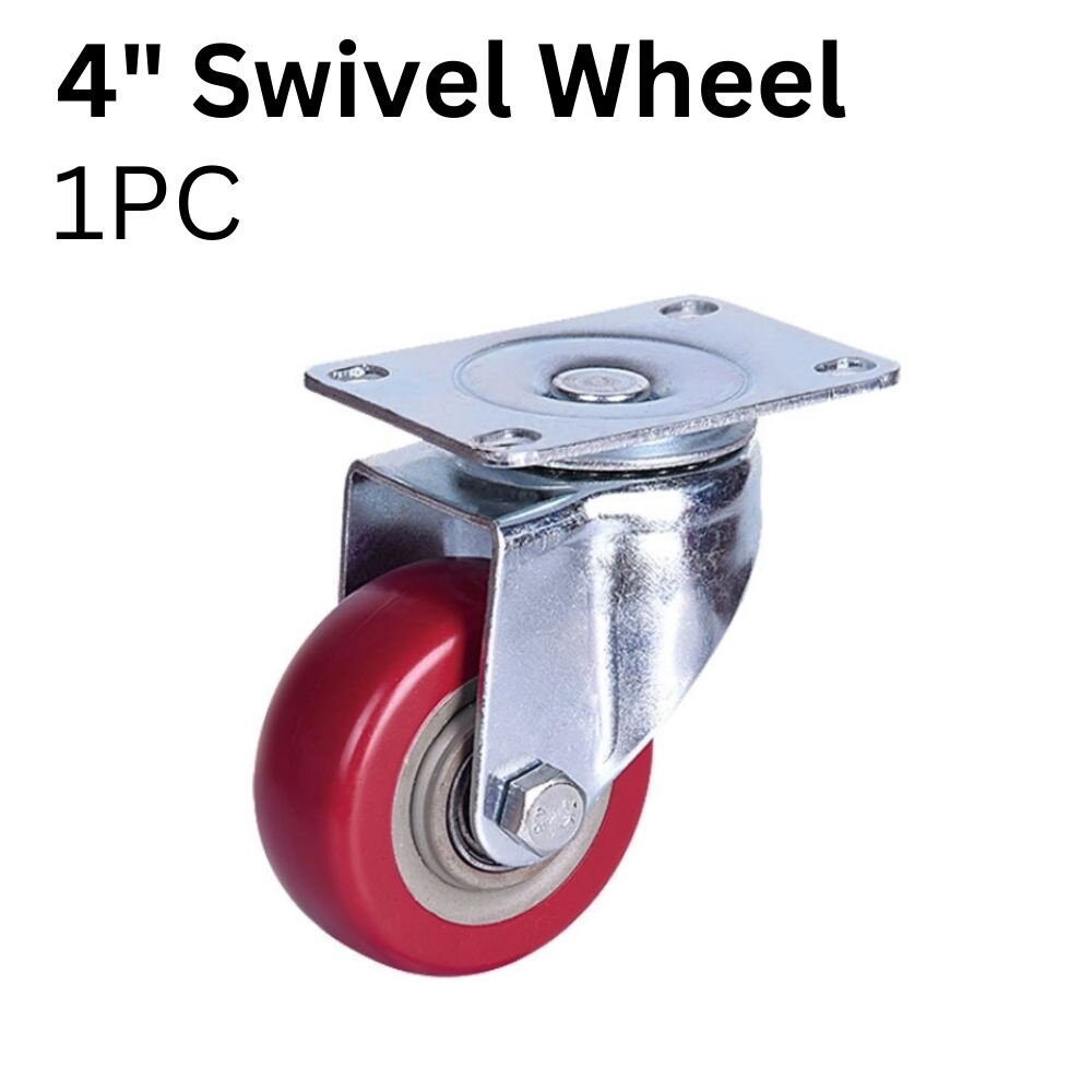 4 INCH Heavy Duty Black Rubber Swivel Rigid Brake Castor Caster wheel ...