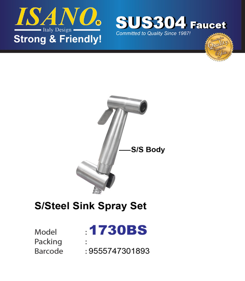ISANO Stainless Steel SUS304 Hand Bidet Model:1730BS | Lazada