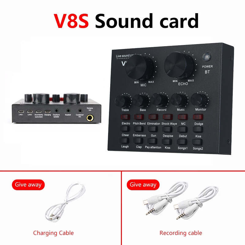 [Ready Stock] BM800 Karaoke Condenser Microphone With V8 Sound Card Mic ...