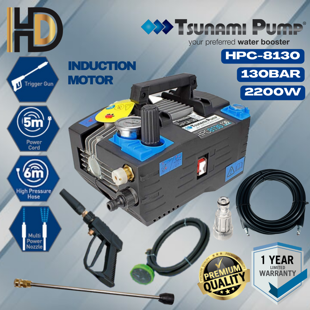 Tsunami Water Jet HPC8130 130BAR High Pressure Washer Water Jet 2200W ...