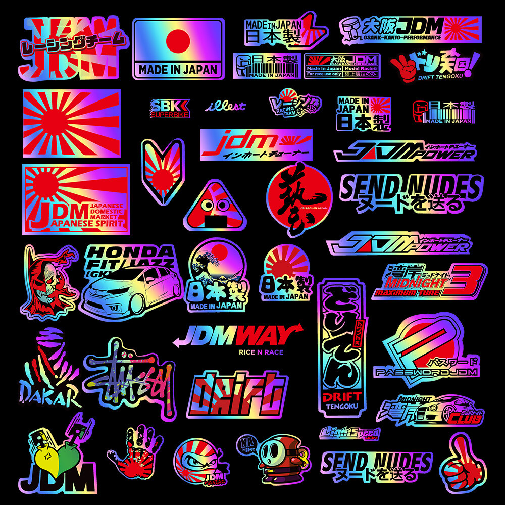 Pack of 40 JDM Motorcycle Stickers and Decals Car Vinyl Stickers ...