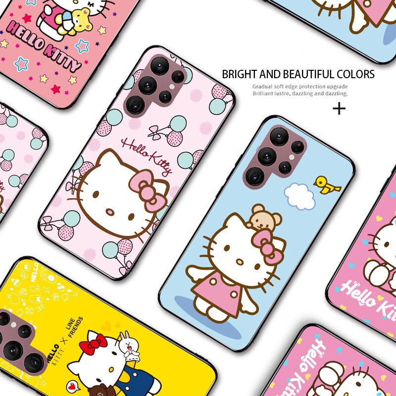 Jizetin เคสสำหรับ Samsung Galaxy S22,เคสนิ่มลายแมวคิตตี้ KT S22 5G S22 + 5G เคสยางกันกระแทก TPU ...