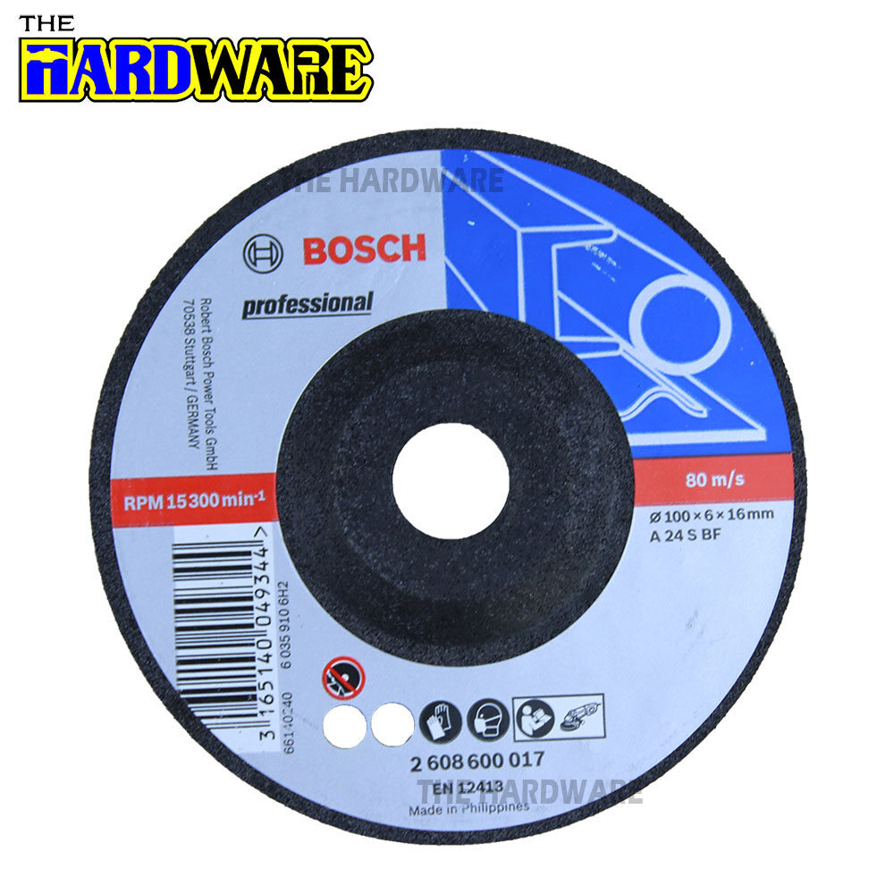 4" BOSCH Metal Grinding Disc /Cutting Disc 4" x 6mm x 16mm / Mata Gosok ...