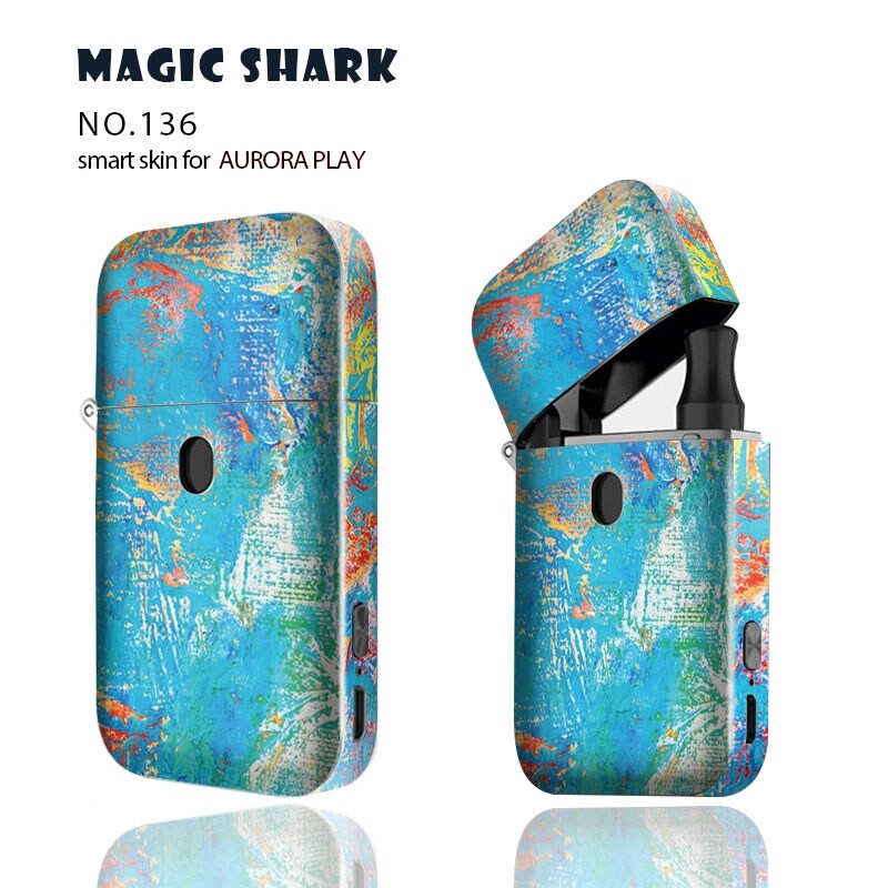 Magic Shark 2.5d Bumpy แฟชั่นบทคัดย่อที่มีสีสันบทคัดย่อฝาครอบกรณีสติกเก ...