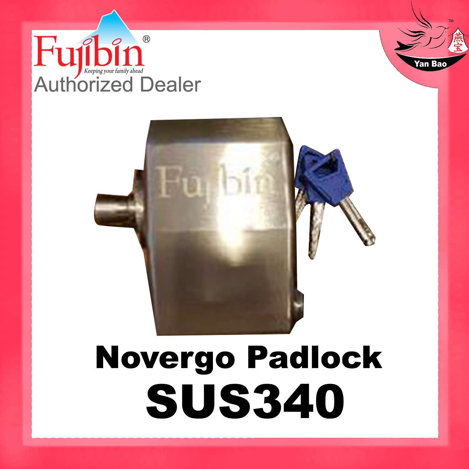 [FUJIBIN] Stainless Steel Heavy Duty Novergo Padlock Type SUS340 ...