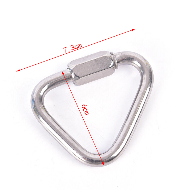 Extra Sweet Triangle Carabiner Stainless Steel Keychain Snap Clip Hook ...