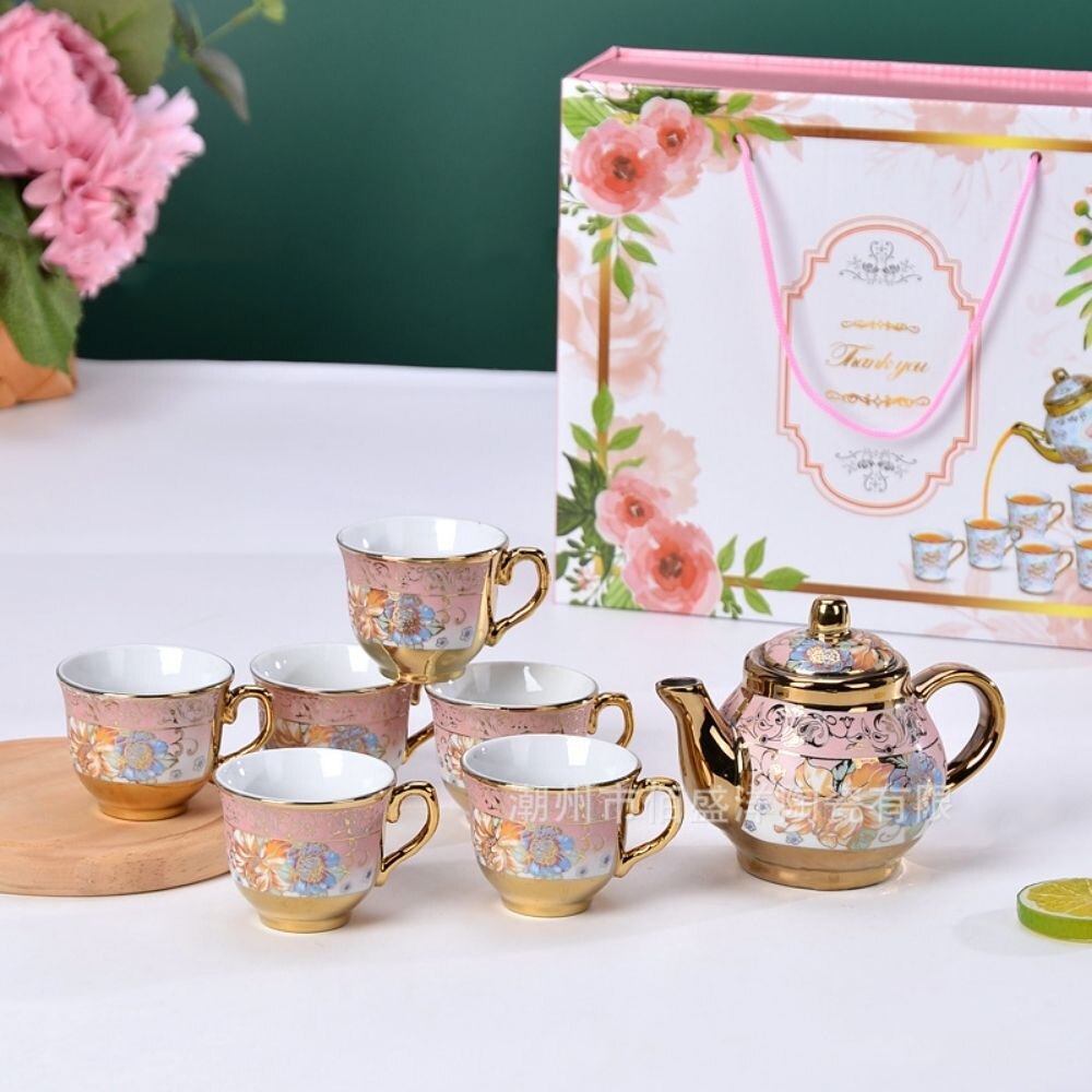 7pcs European Ceramic Mug Gift Set Tableware Tea Cup Giftset Water ...