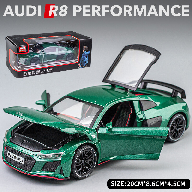 LEO 1:24 AUDI R8 Toy Car Model Metal Alloy Diecast Car Toys For Kids ...
