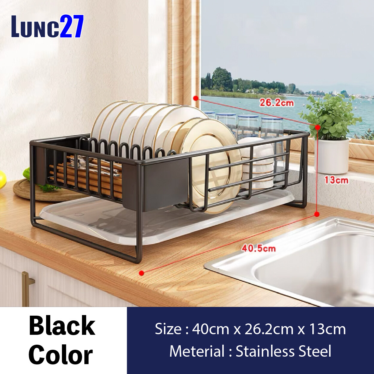 Stainless steel Kitchen Plate Holders Organizer Dish Rack Storage Dying ...