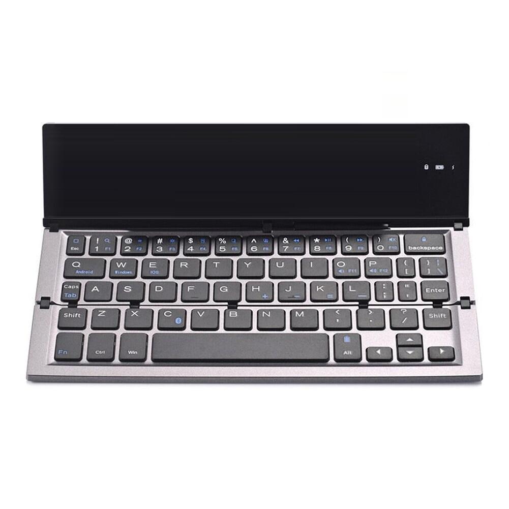 Bow Portable Folding Bluetooth Keyboard With Holder Stand Rechargeable Foldable Wireless
