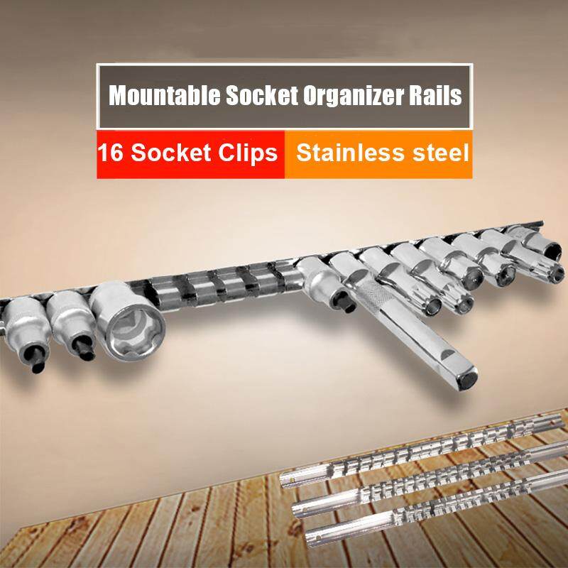 1/2" Mountable Socket Organizer Rails Holder Stainless Steel Clips ...