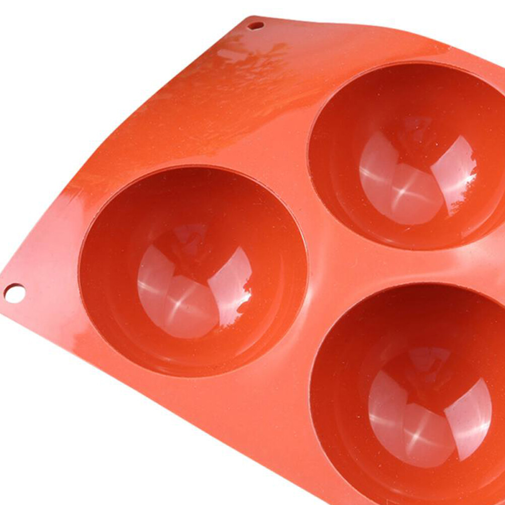 5-Cavity Semi Sphere Silicone Mold Baking Mold for Chocolate Cake Jelly ...