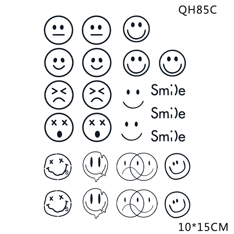 Tattoo Sticker Waterproof Long Lasting Smiley Face Fake Tattoo ...