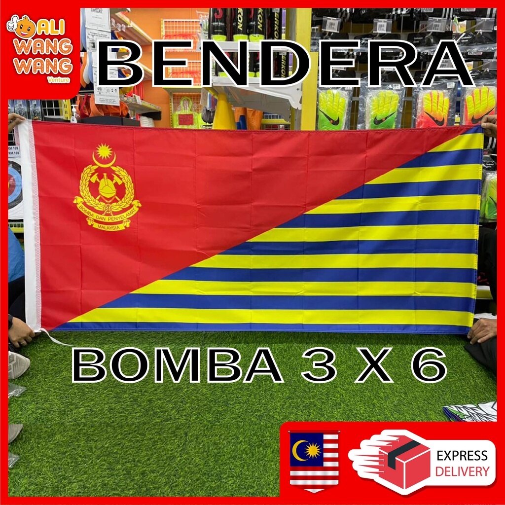 BENDERA BOMBA MALAYSIA 3 KAKI x 6 KAKI / FLAG / FLAGS / POLYESTER ...